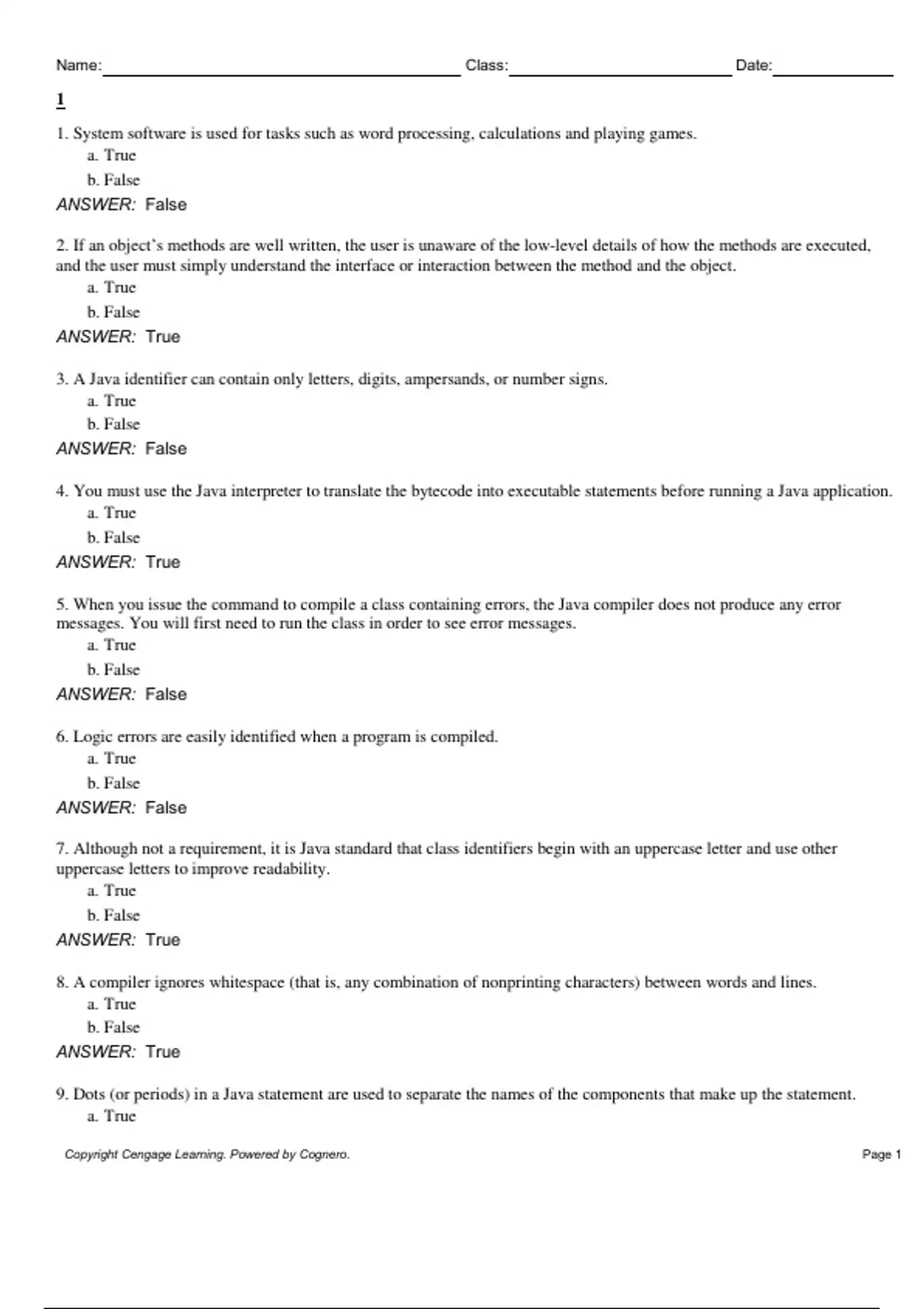 Rise Above with the 2024 [Java Programming,Farrell,9e] Test Bank - Java ...