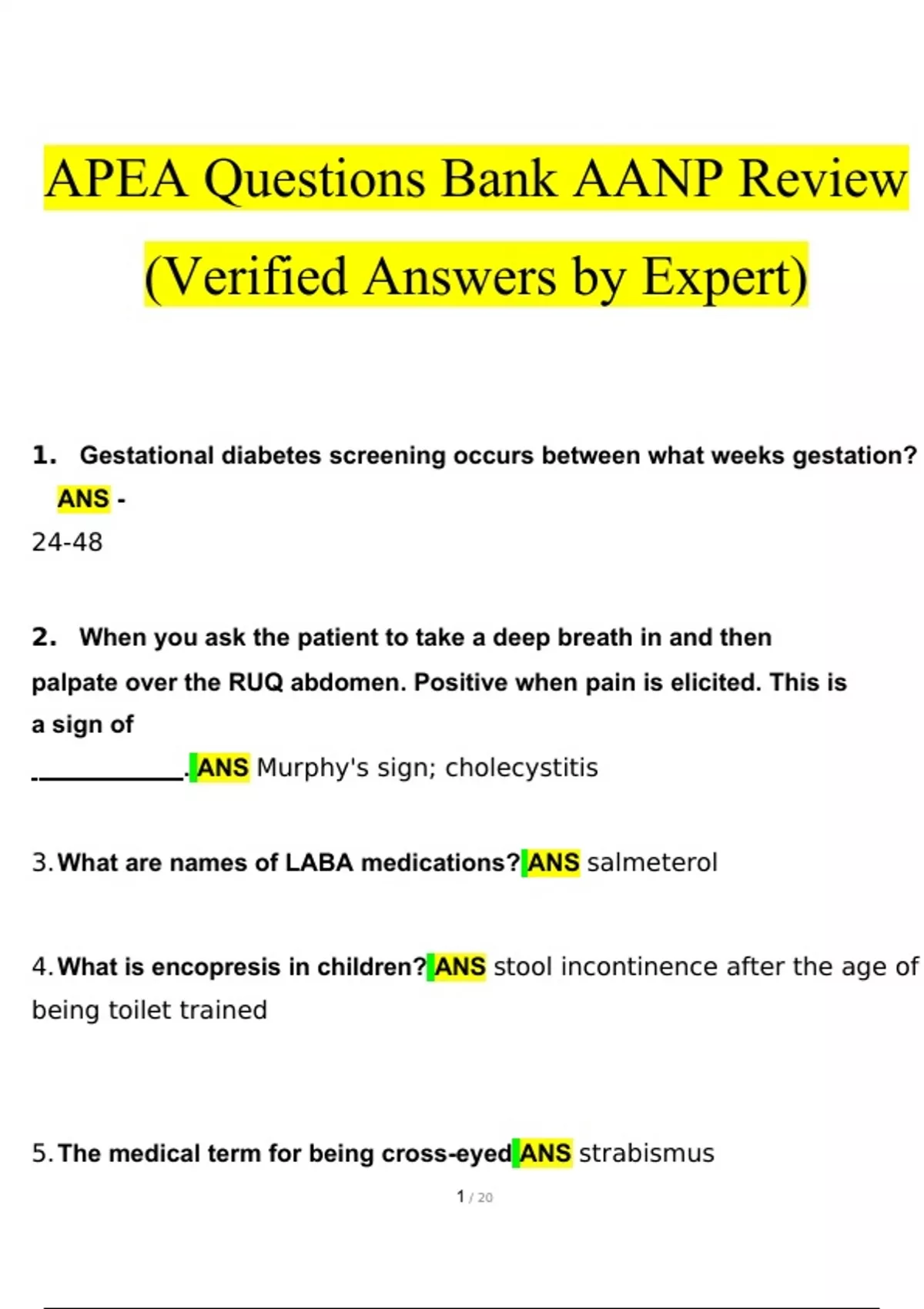 APEA Predictor STUDY BUNDLE PACK SOLUTION 2023 (Questions and Answers )(Verified Answers ...