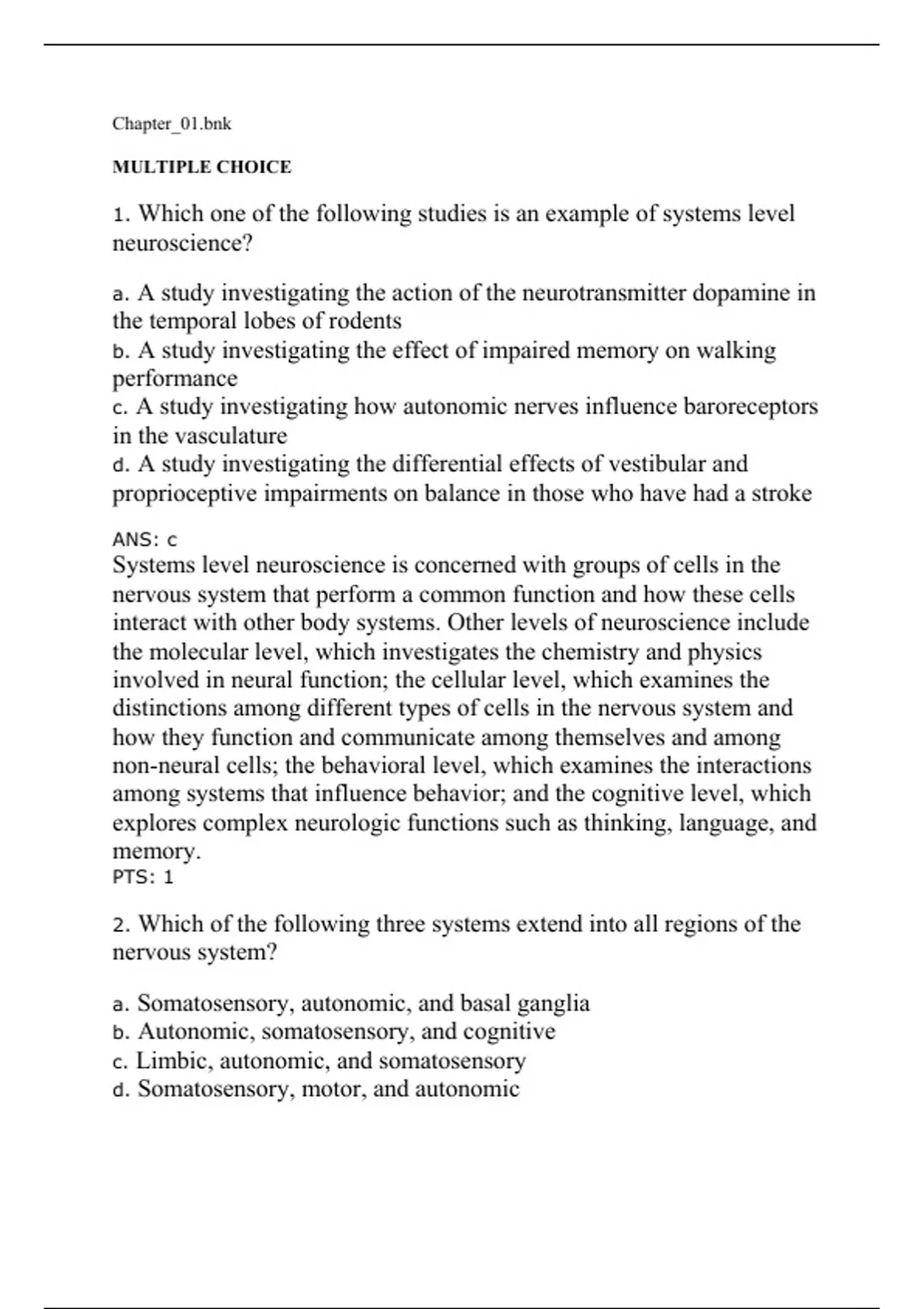 Test Bank for Neuroscience, 6th Edition by Laurie Lundy-Ekman ...