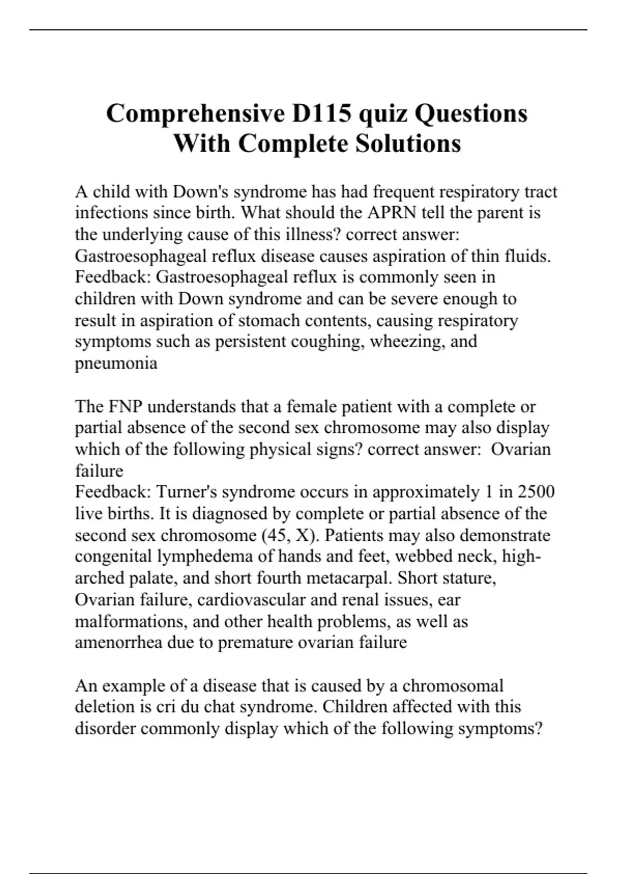Comprehensive D115 quiz Questions With Complete Solutions - WGU D115 ...