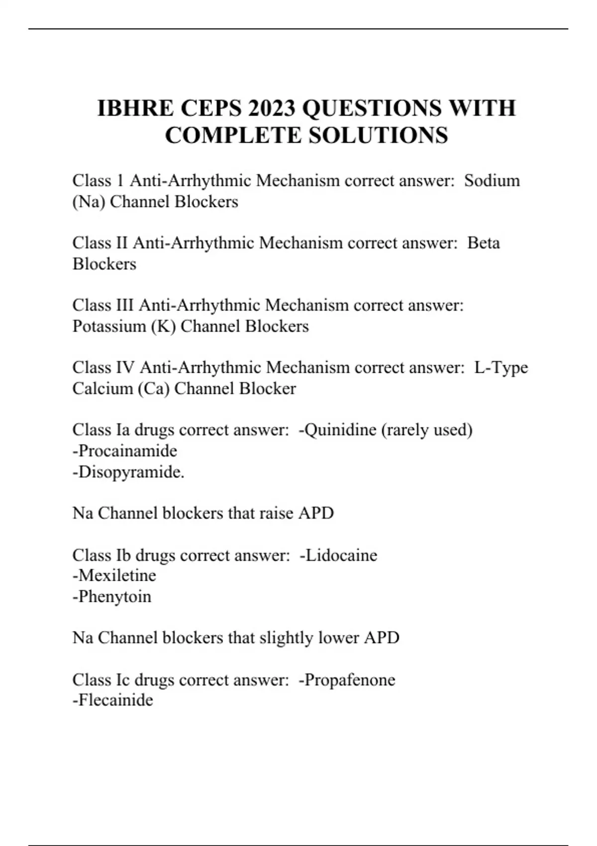 IBHRE CEPS 2023 QUESTIONS WITH COMPLETE SOLUTIONS - IBHRE - Stuvia US