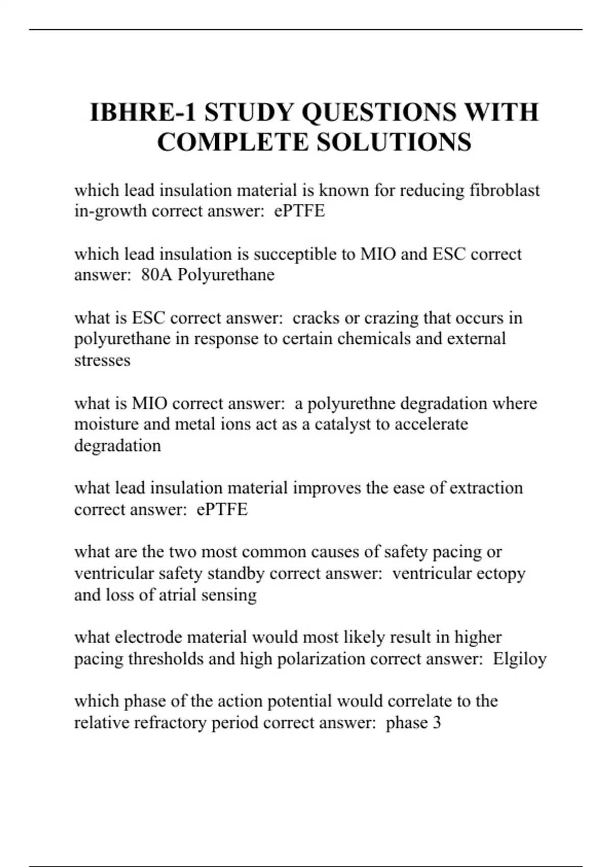 IBHRE practice exam #1 Questions With Complete Solutions - IBHRE ...