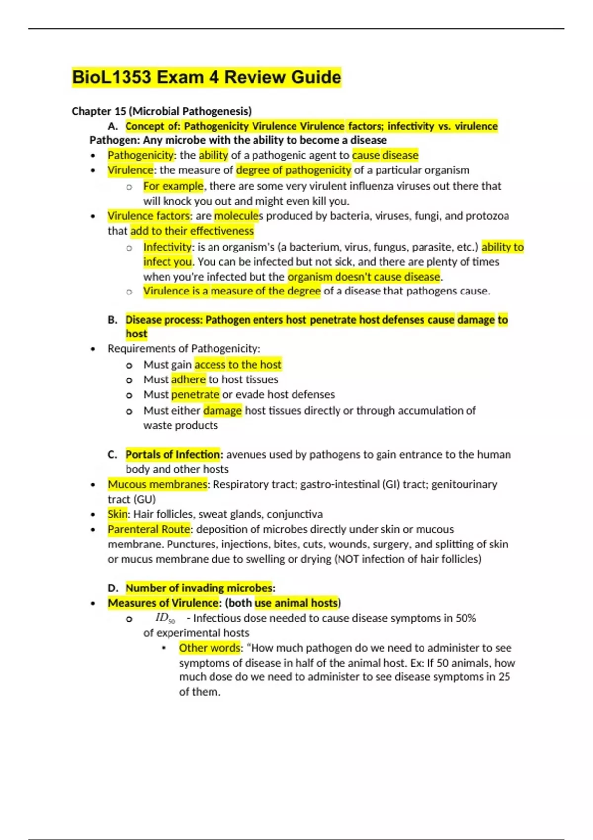 BioL1353 Exam 4 Review Guide - BioL13uide - Stuvia US