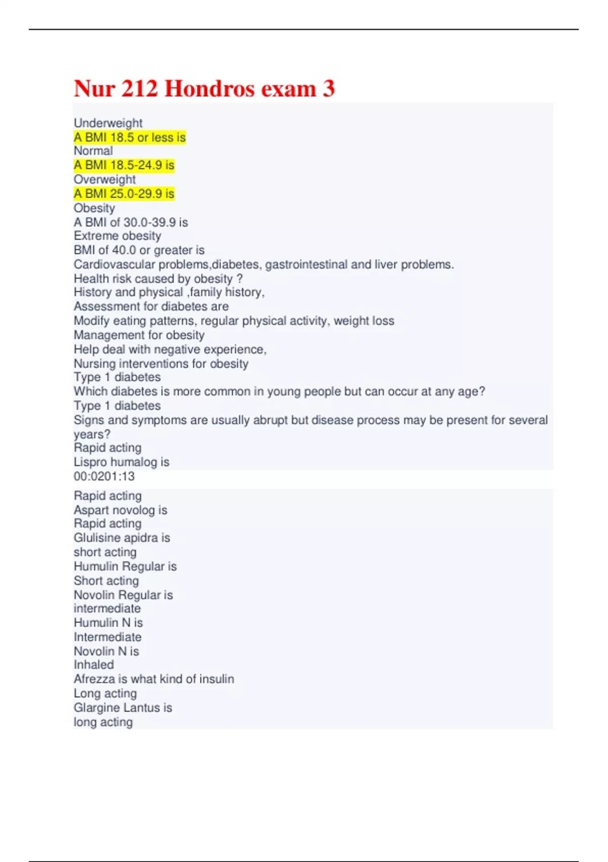 Nur 212 Hondros exam 3 (2023 – 2024) With Complete Solution - Nur 212 Hondros - Stuvia US