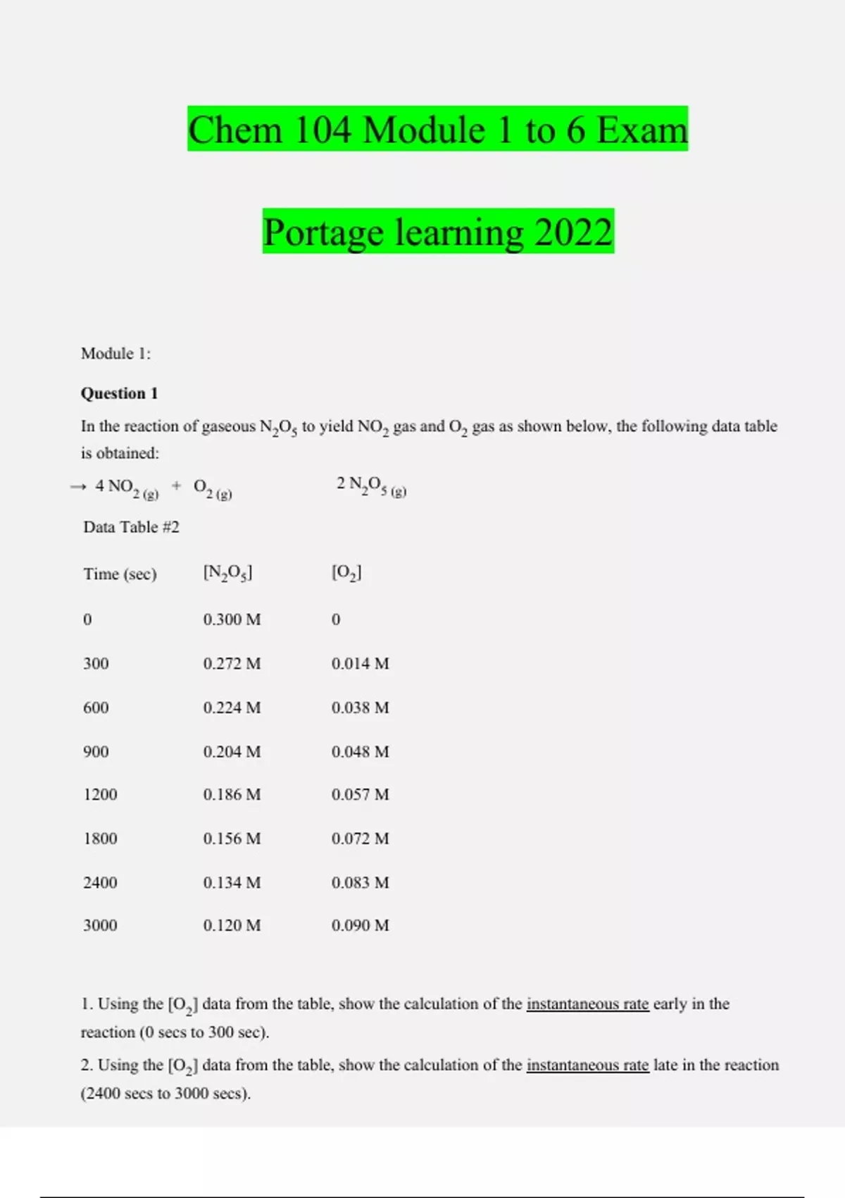 CHEM 104 MODULE 1 –MODULE 6 Exam (2025/2026)(Portage Learning) - CHEM ...