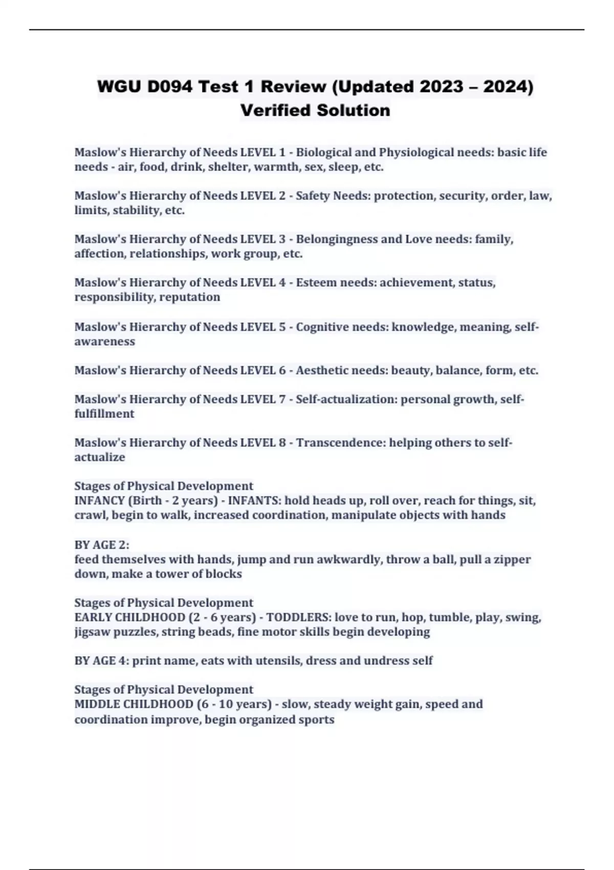 WGU D094 Test 1 Review (Updated 2023 – 2024) Verified Solution - WGU ...