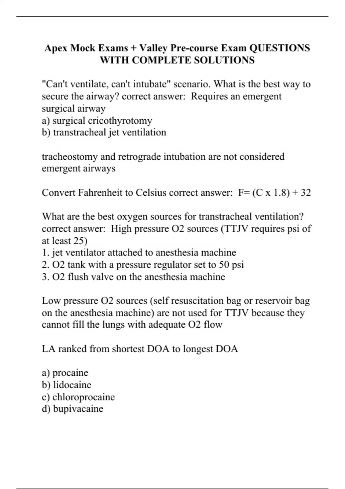 Apex Mock Exams + Valley Pre-course Exam QUESTIONS WITH COMPLETE ...