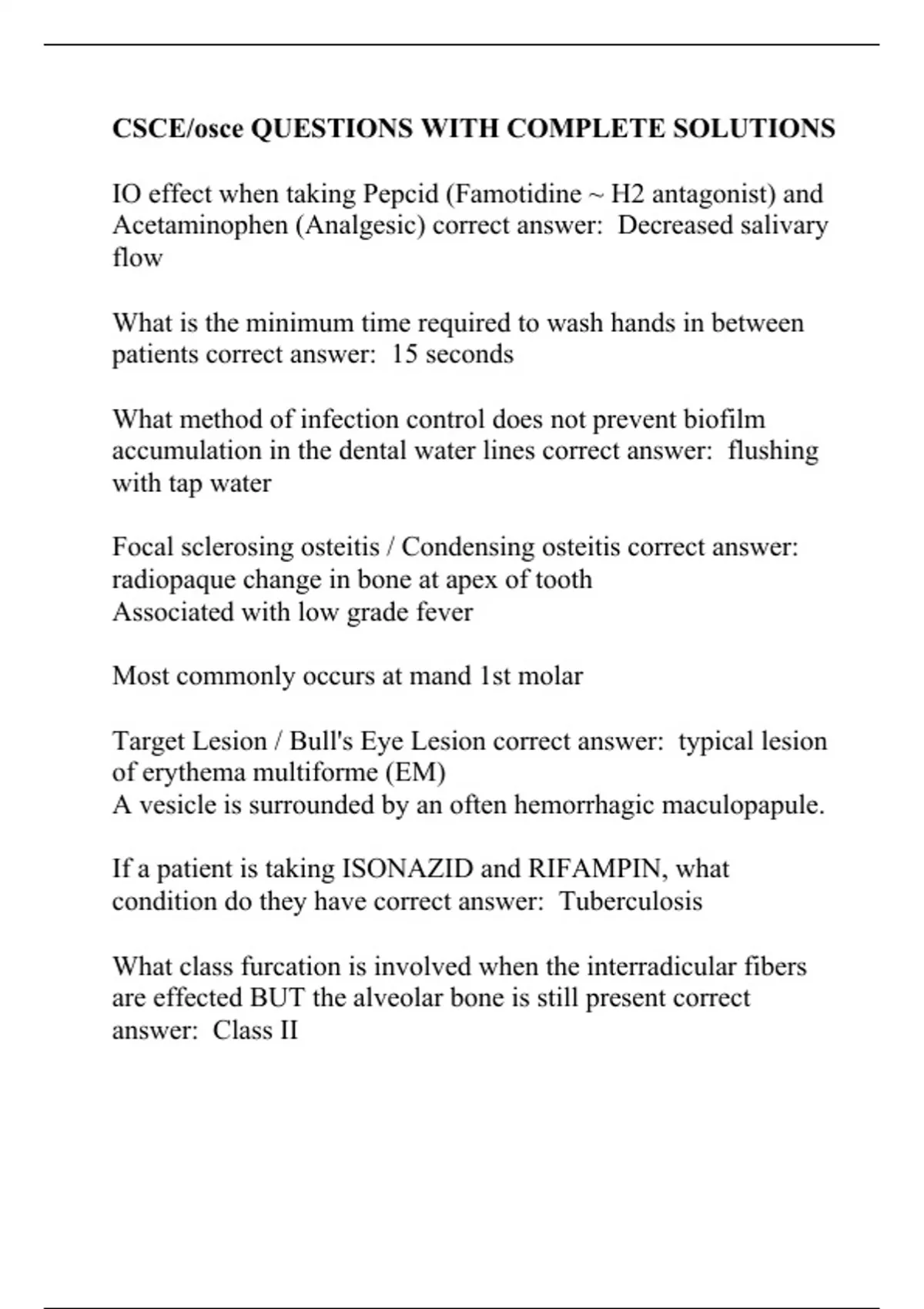 CSCE/osce QUESTIONS WITH COMPLETE SOLUTIONS - ADEX DSE OSCE - Stuvia US