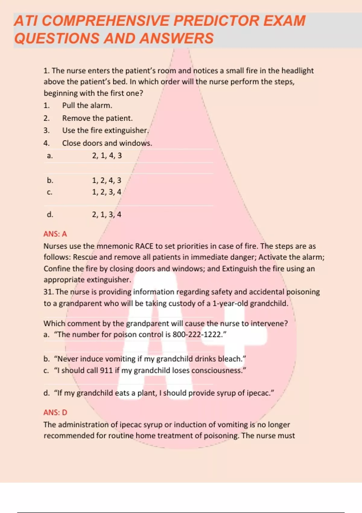 ATI Comprehensive Predictor Exam Questions with 100% Correct Answers ...