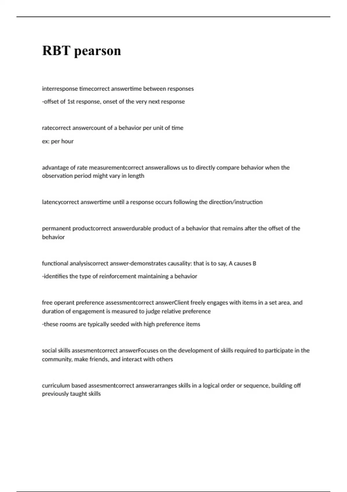 RBT pearson exam 2023 with complete solutions - Pearson rbt - Stuvia US