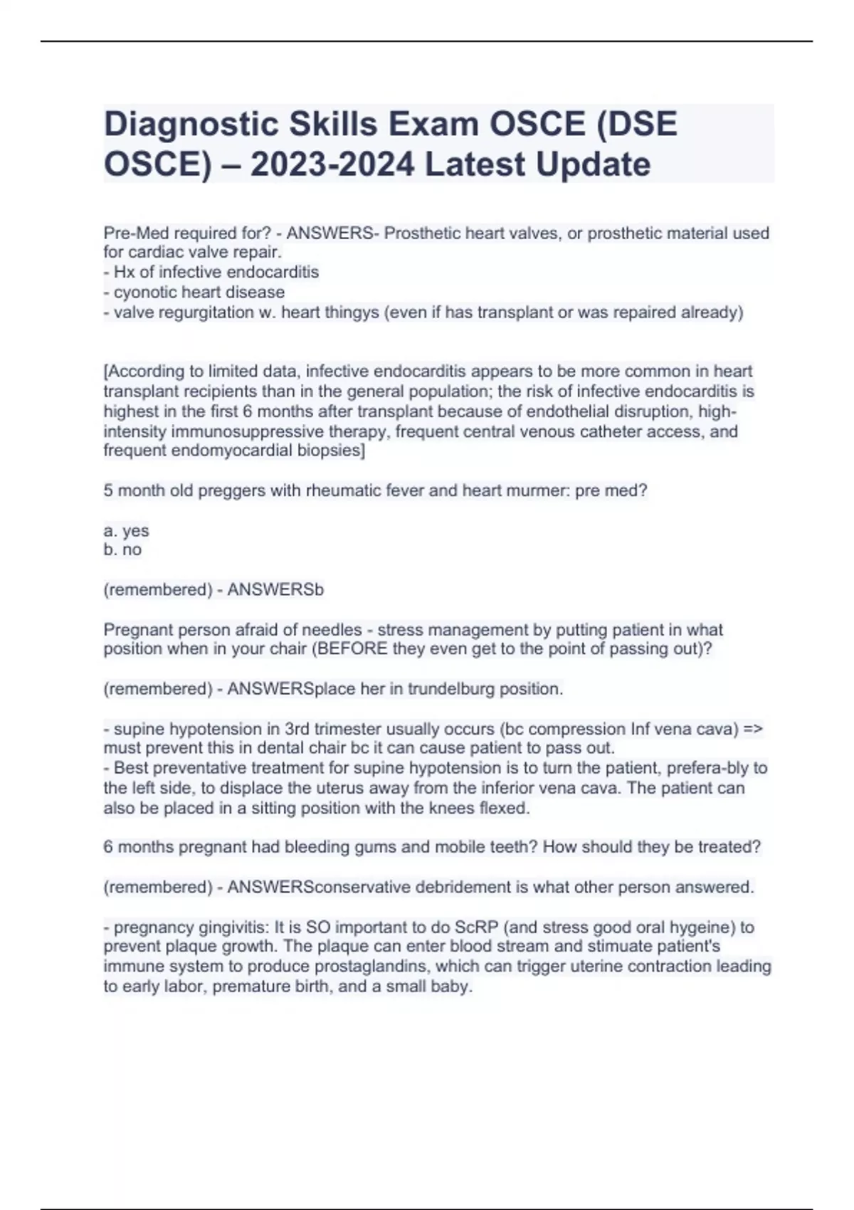 Diagnostic Skills Exam OSCE (DSE OSCE) – Latest Update - ADEX DSE OSCE ...