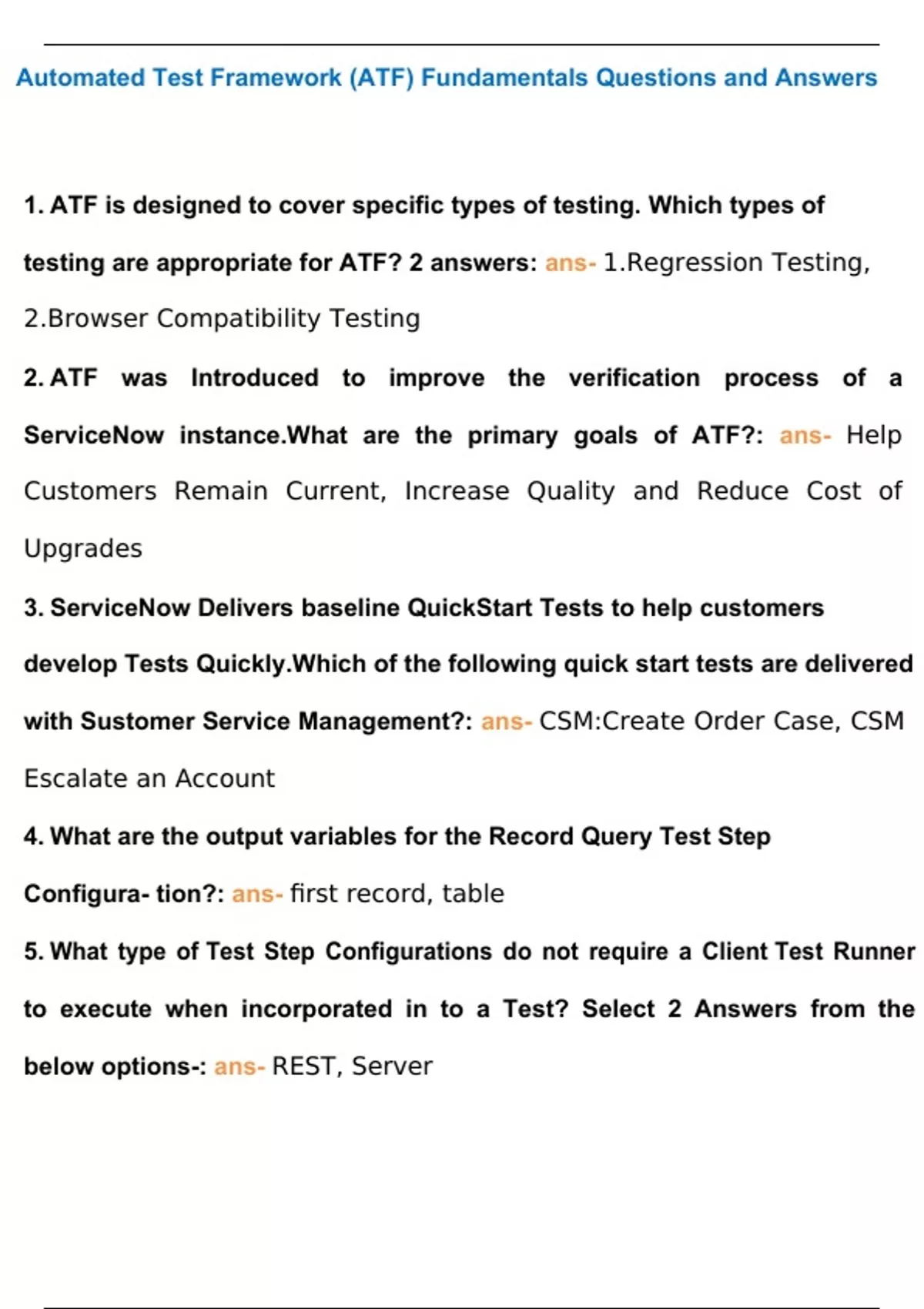 Automated Test Framework Atf Fundamentals Questions And Answers Atf Stuvia Us