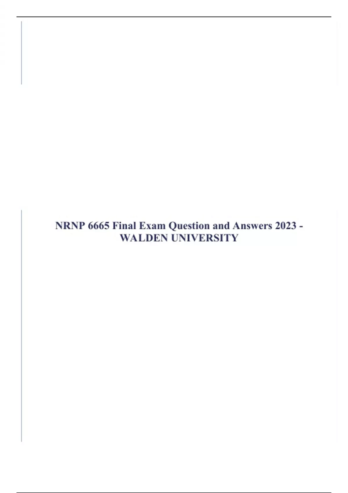 NRNP 6665 Final Exam Question and Answers 2023 - WALDEN UNIVERSITY ...