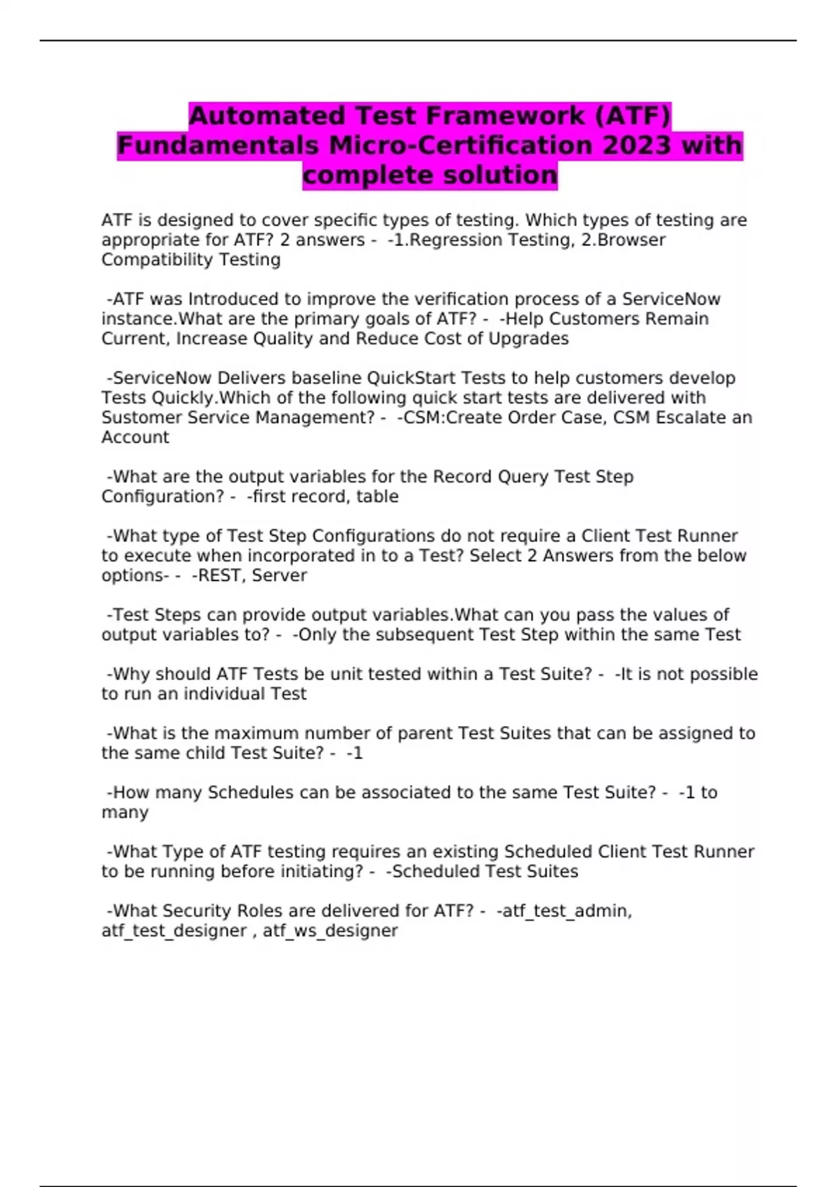 Automated Test Framework (ATF) Fundamentals Micro-Certification 2023 ...