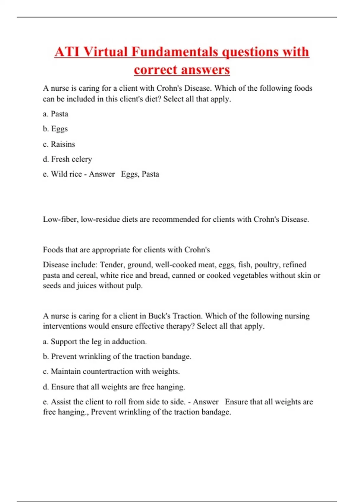 ATI Virtual Fundamentals questions with correct answers - ATI Virtual ...