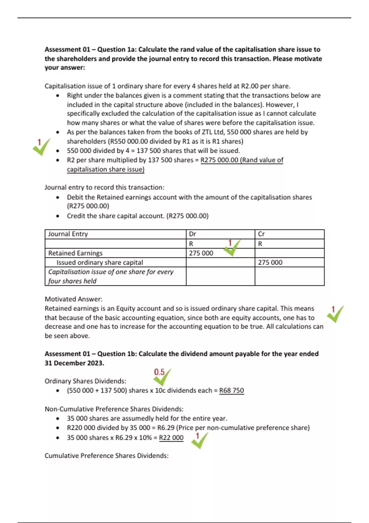 FAC2601 - Assessment 01 - 2023 Semester 2 - Review - FAC2601 - Stuvia SA