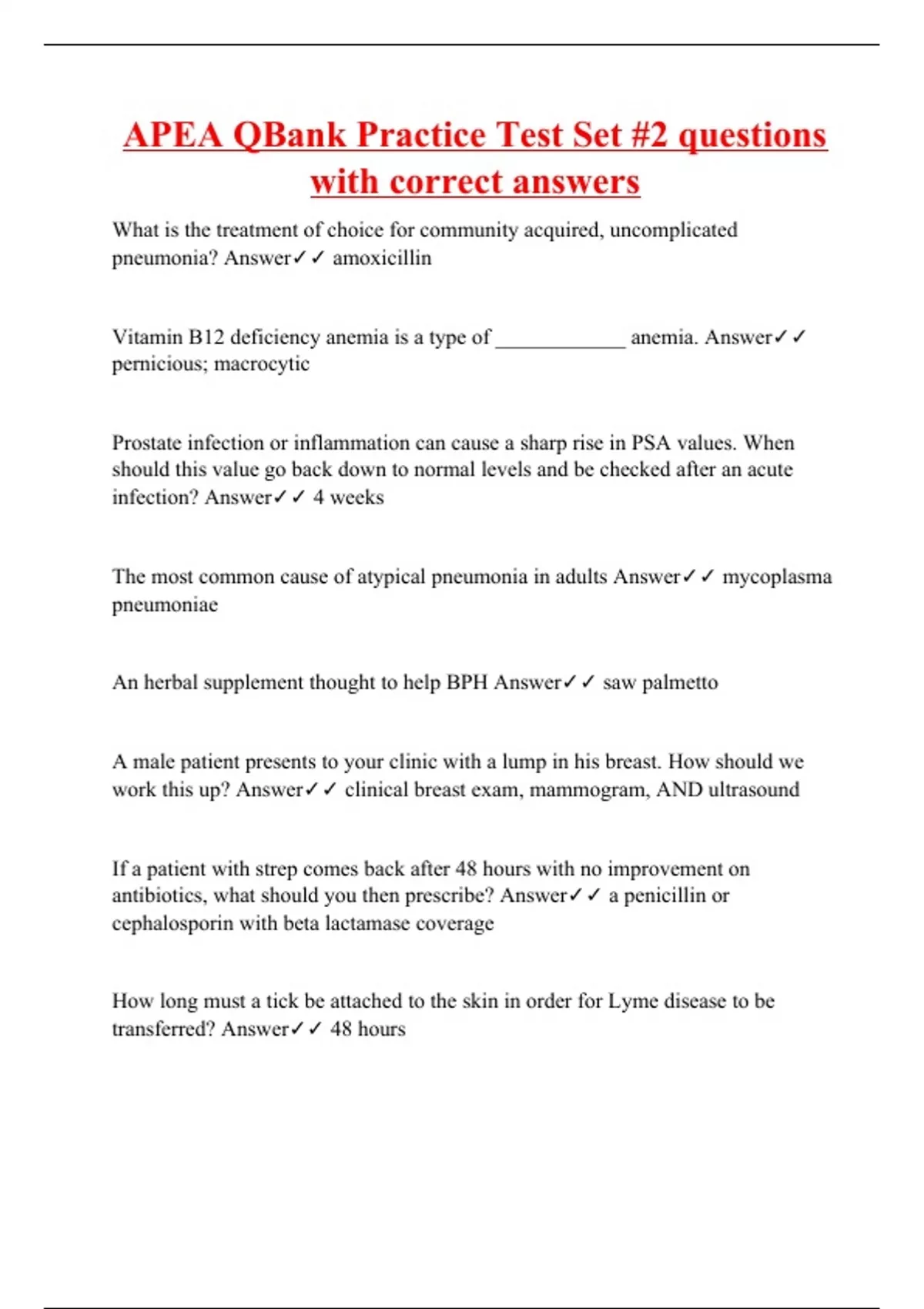 APEA QBank Practice Test Set Questions With Complete Solutions - Apea ...