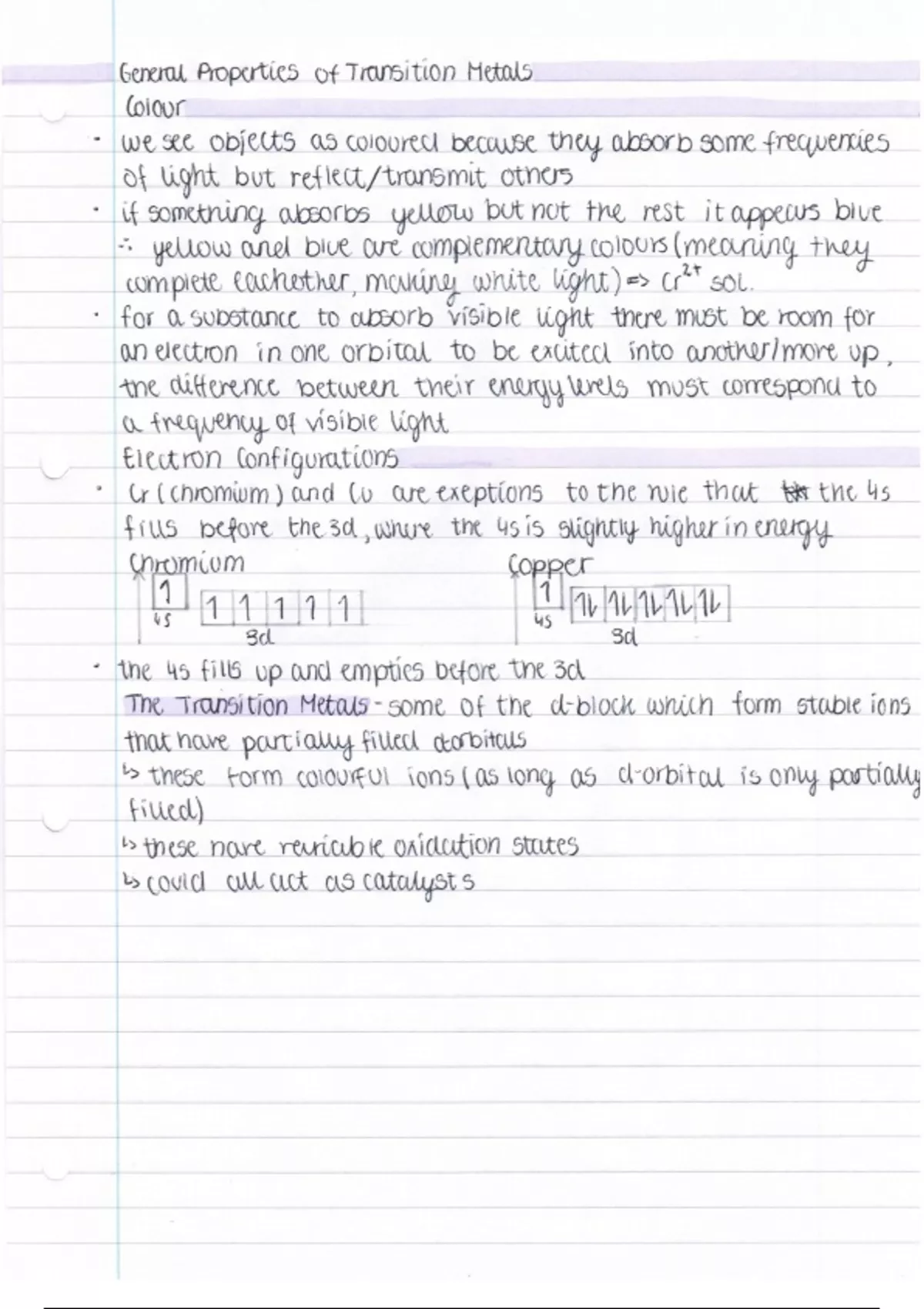 AQA A-Level Chemistry: Inogranic Chemistry 2.5 Transition Metals ...