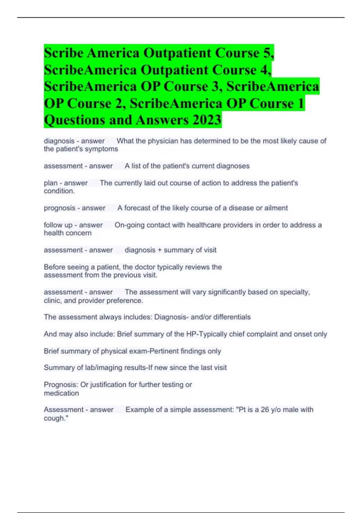 Scribe America Outpatient Course 5, ScribeAmerica Outpatient Course 4 ...