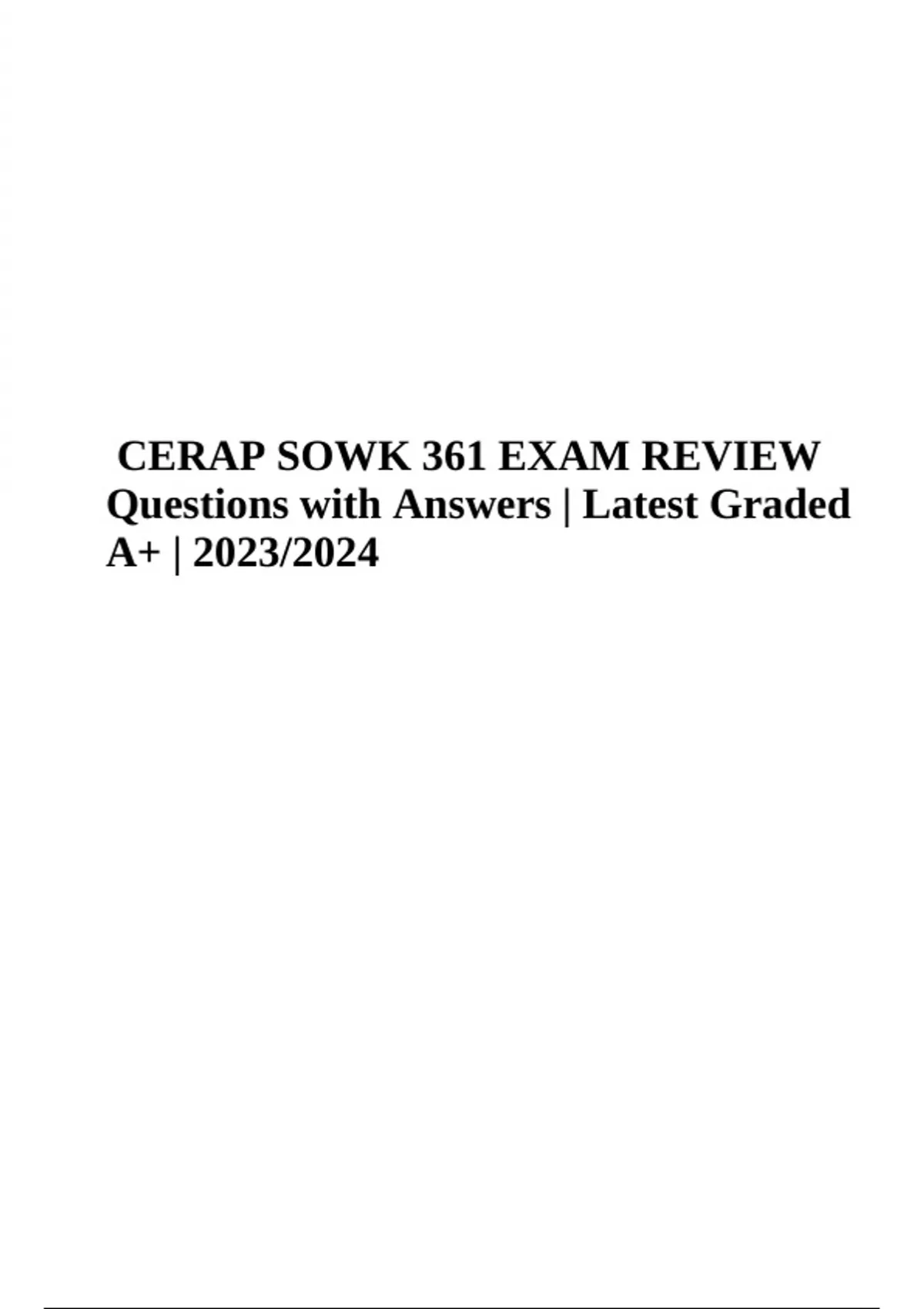 CERAP EXAM Questions with Correct Answers | Latest Update Graded A+ ...