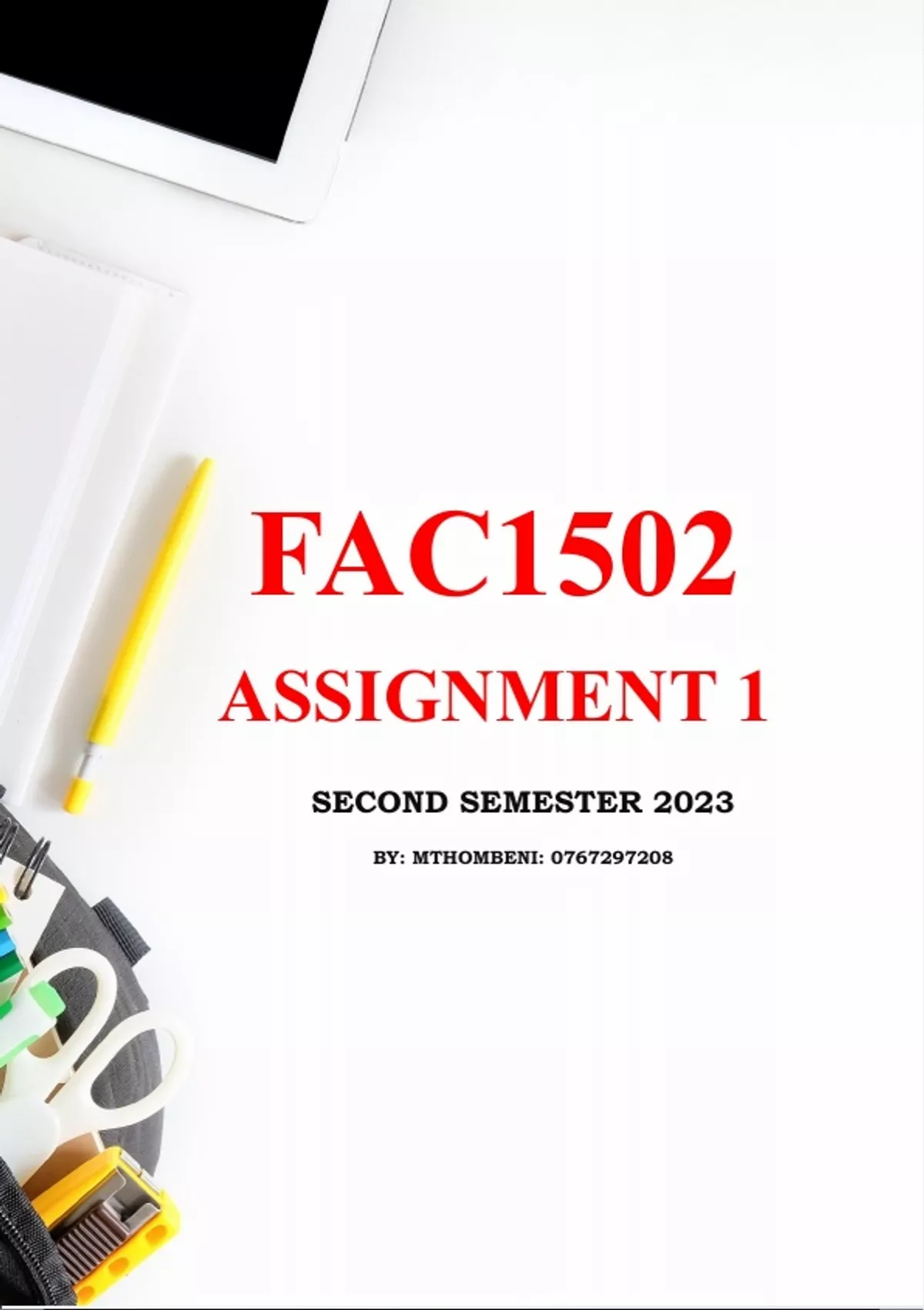 FAC1502 Assignment 2 Second Semester 2023 - Financial Accounting ...