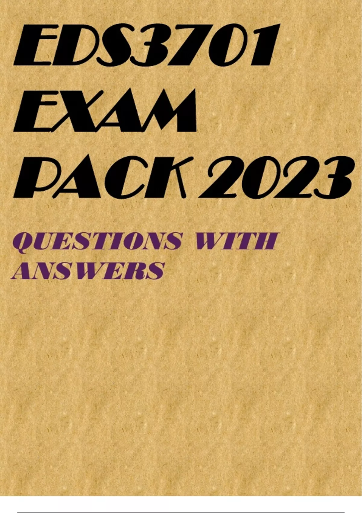 EDS3701 EXAM PACK 2023 - EDS3701 (EDS3701) - Stuvia SA