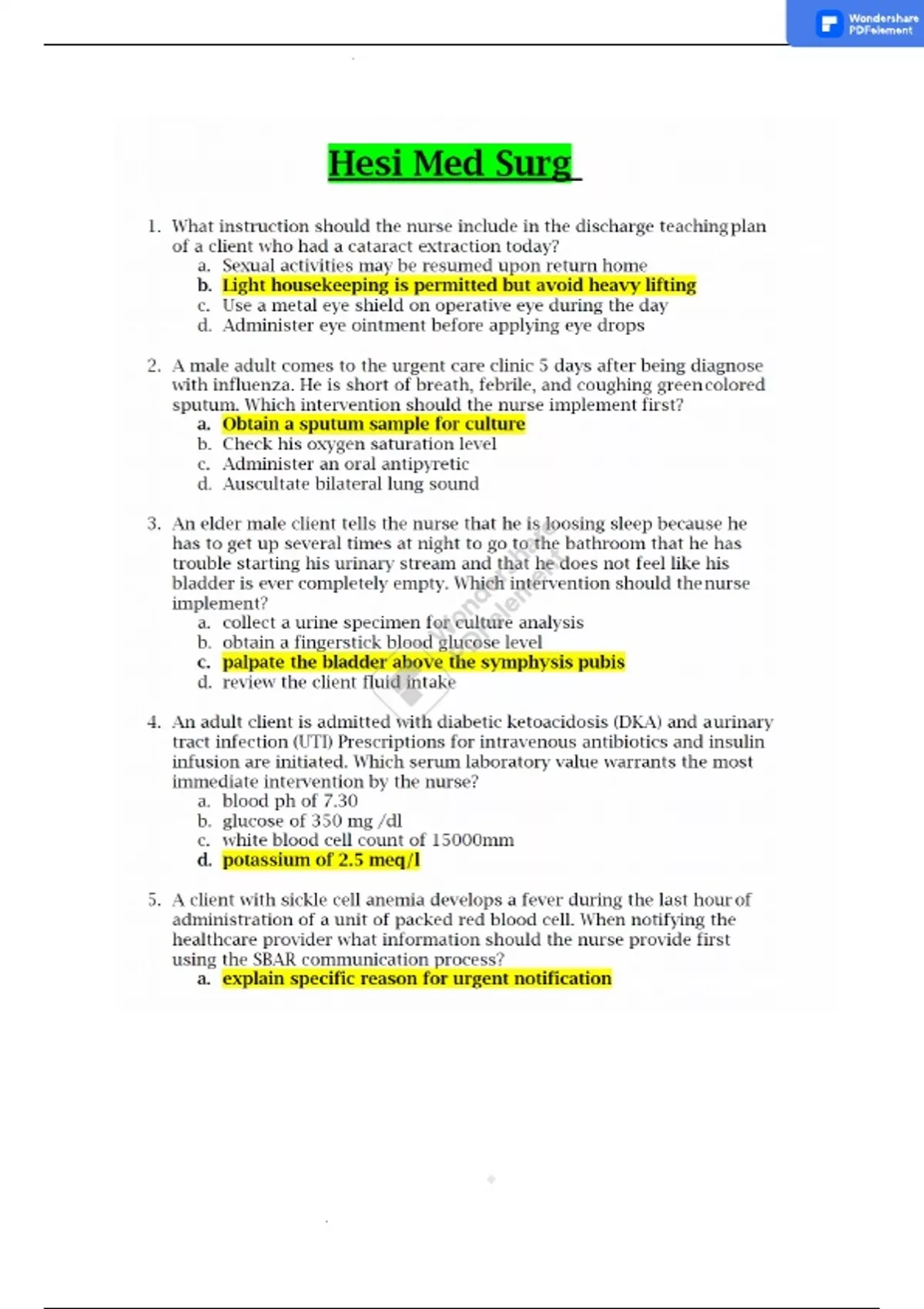 HESI MEDICAL-SURGICAL NCLEX-RN EXAMINATION PREPARATION BY HESI ...