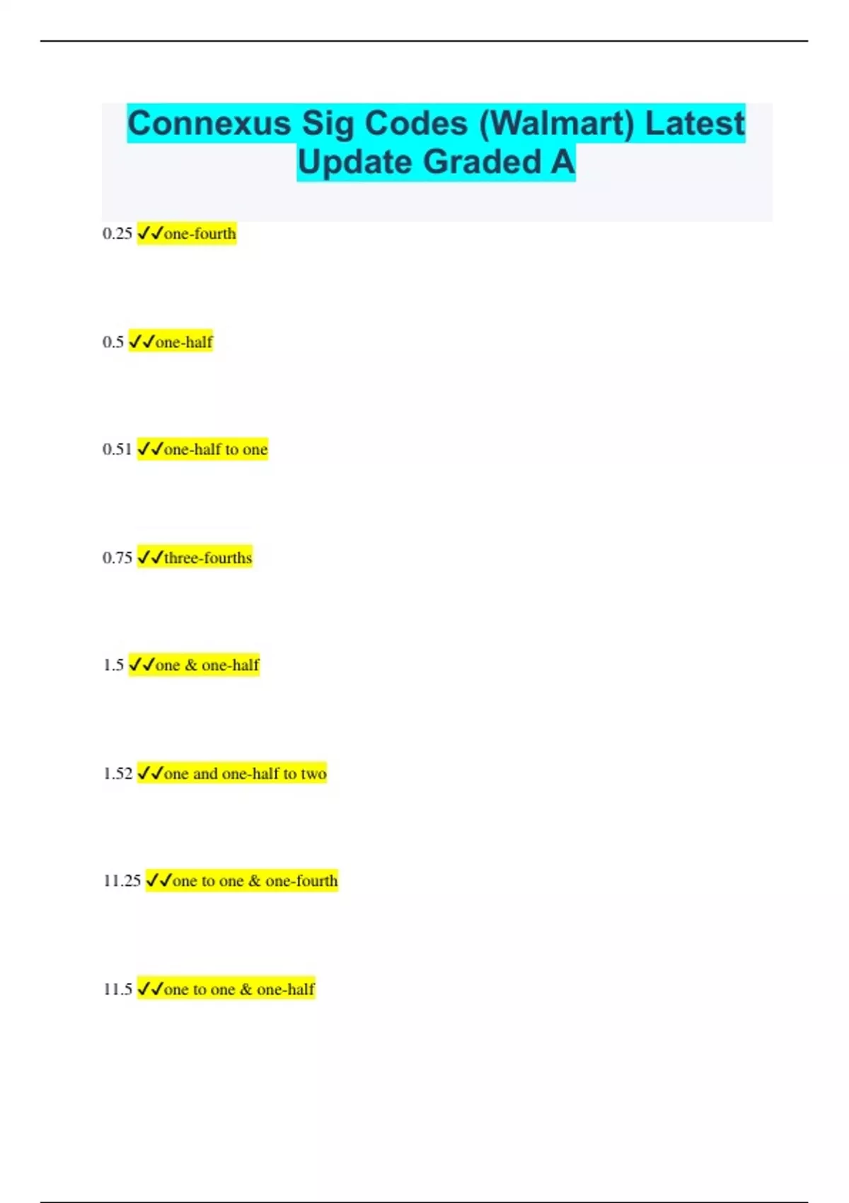 Connexus Sig Codes (Walmart) Latest Update Graded A - Connexus Sig ...