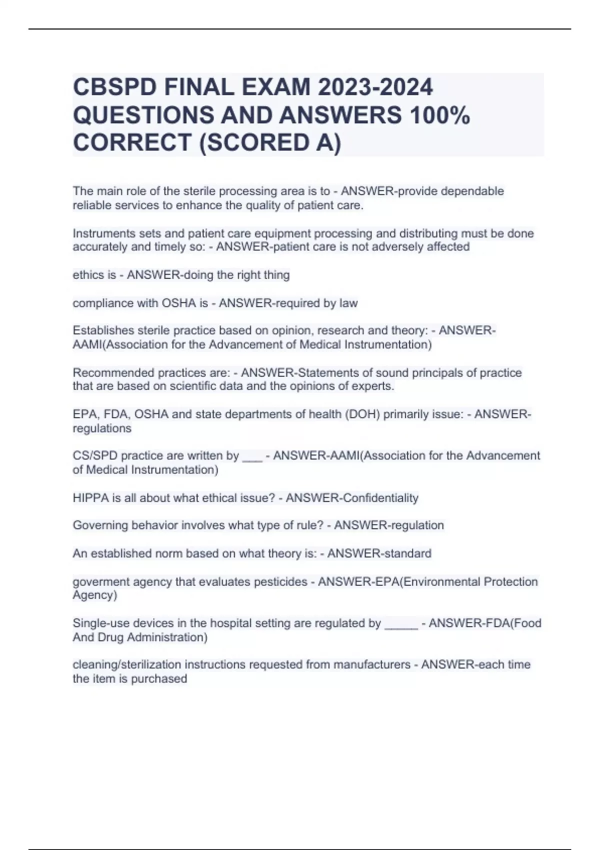 CBSPD FINAL EXAM QUESTIONS AND ANSWERS 100% CORRECT (SCORED A) - CBSPD ...