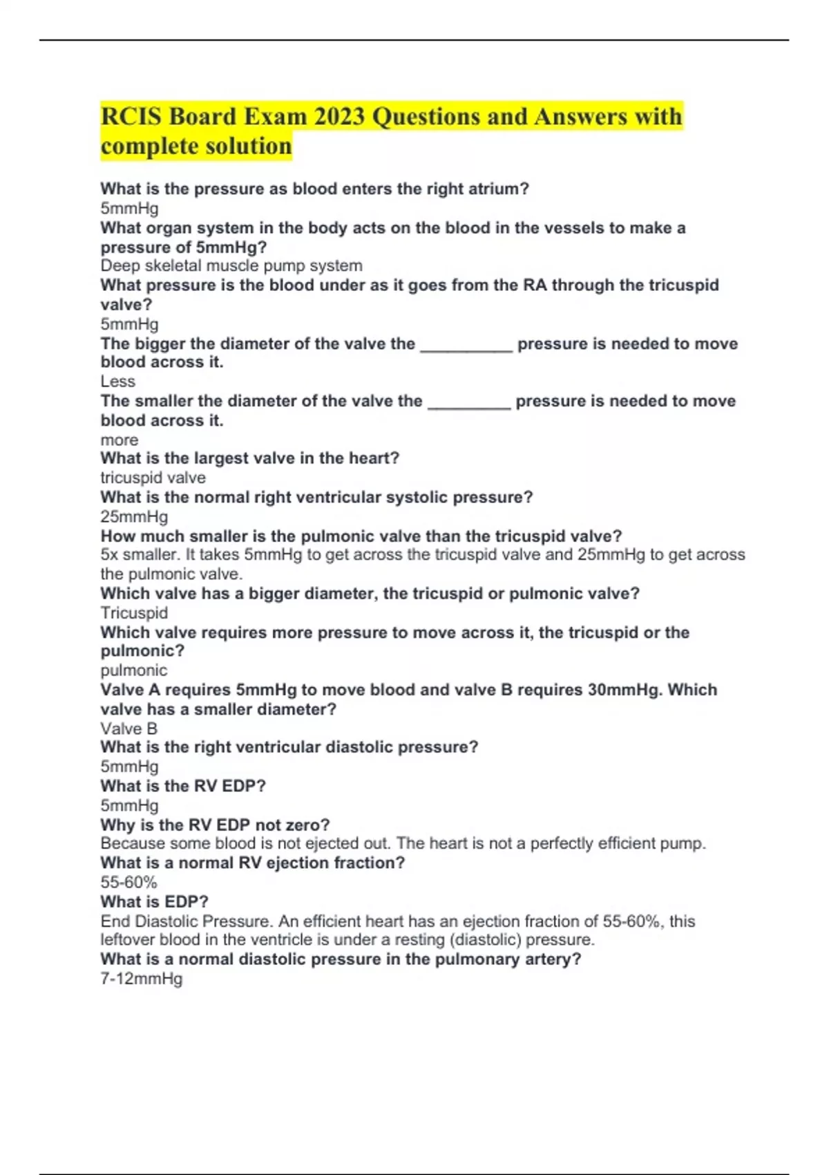 RCIS Board Exam 2023 Questions and Answers with complete solution - Rcis - Stuvia US