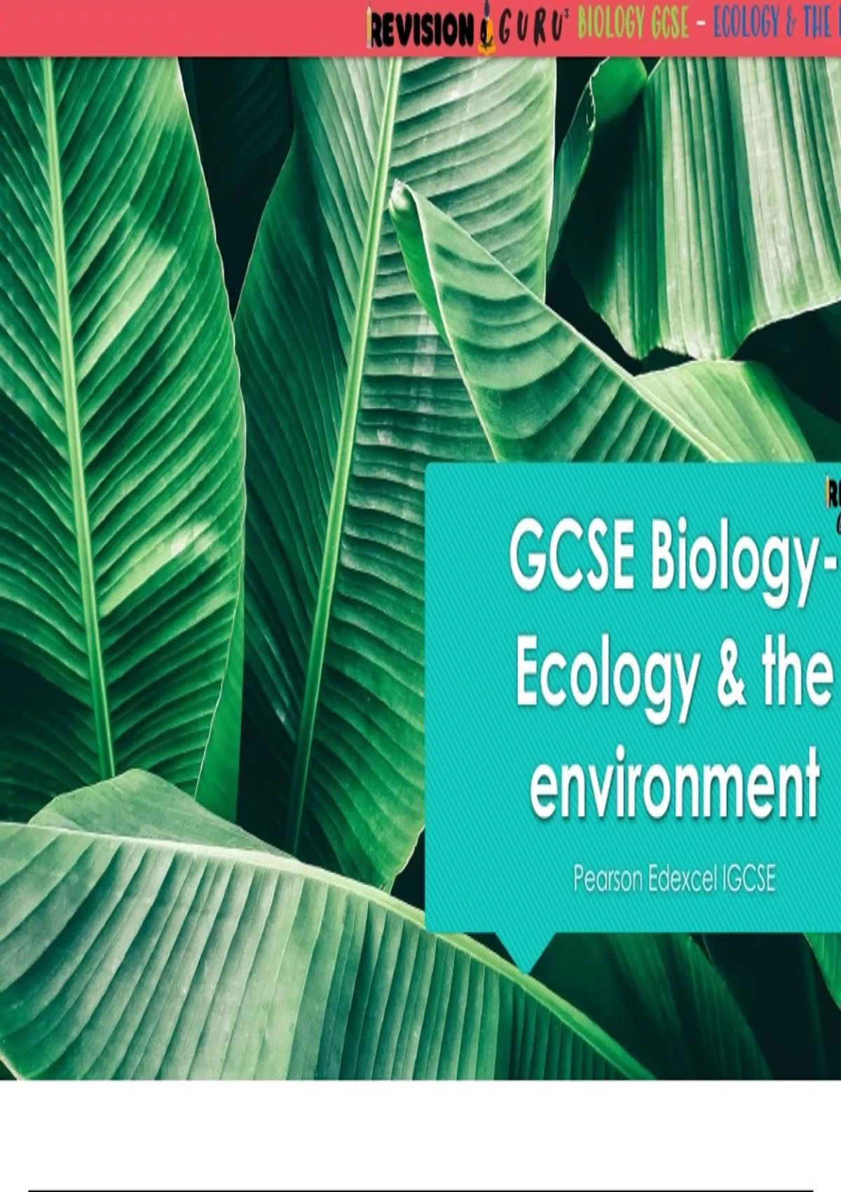 Summary GCSE Biology - Ecology & The Environment - Science - Stuvia UK