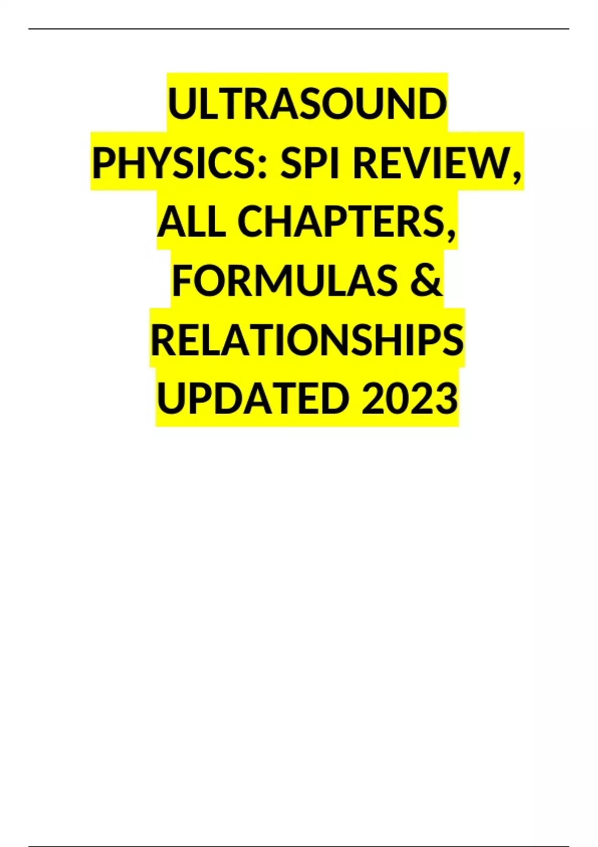 Ultrasound Physics: SPI Review, ALL Chapters, Formulas & Relationships UPDATED 2023 - Ultrasound ...