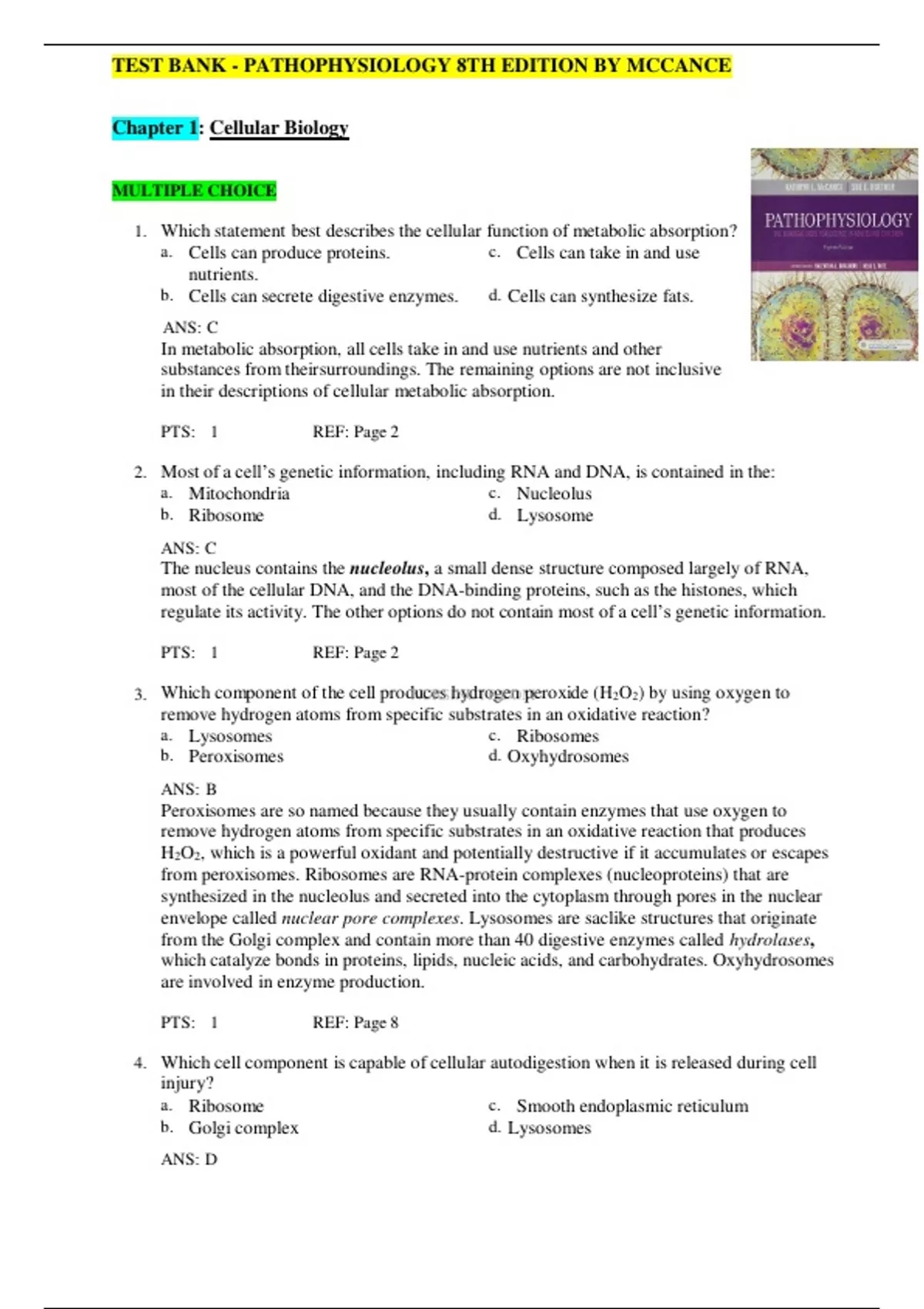 Pathophysiology The Biologic Basis for Disease in Adults and Children ...