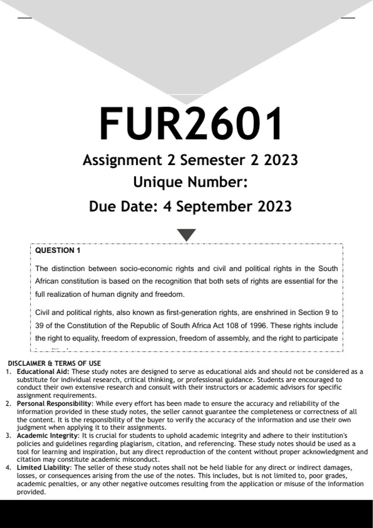 FAC3701 Assignment 1 (ANSWERS + WORKINGS) Semester 1 2024 - DISTINCTION ...