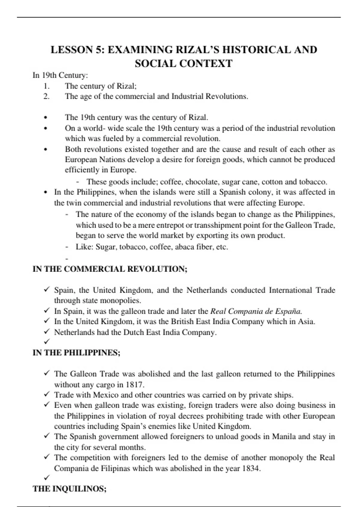 JOSE RIZAL’S HISTORICAL AND SOCIAL CONTEXT - EEDU - Stuvia US