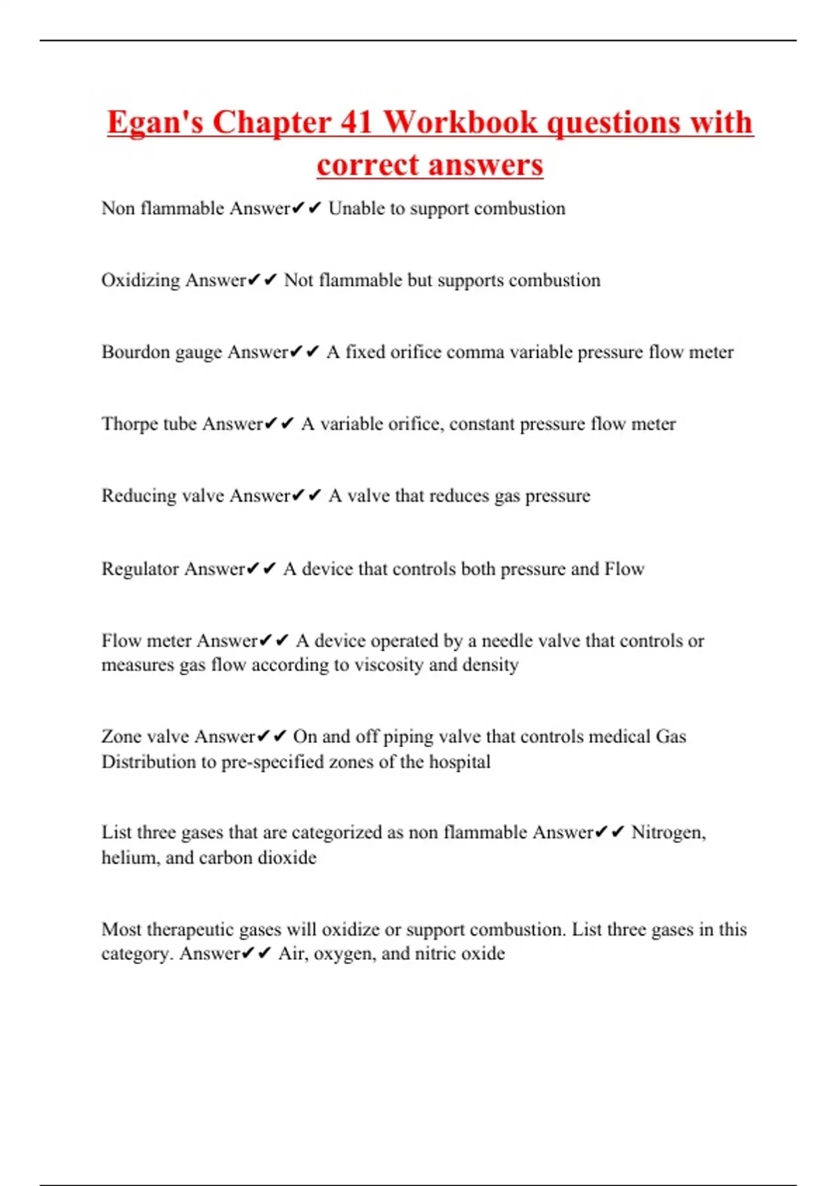 Egan's Chapter 41 Workbook questions with correct answers - Egan\'s ...