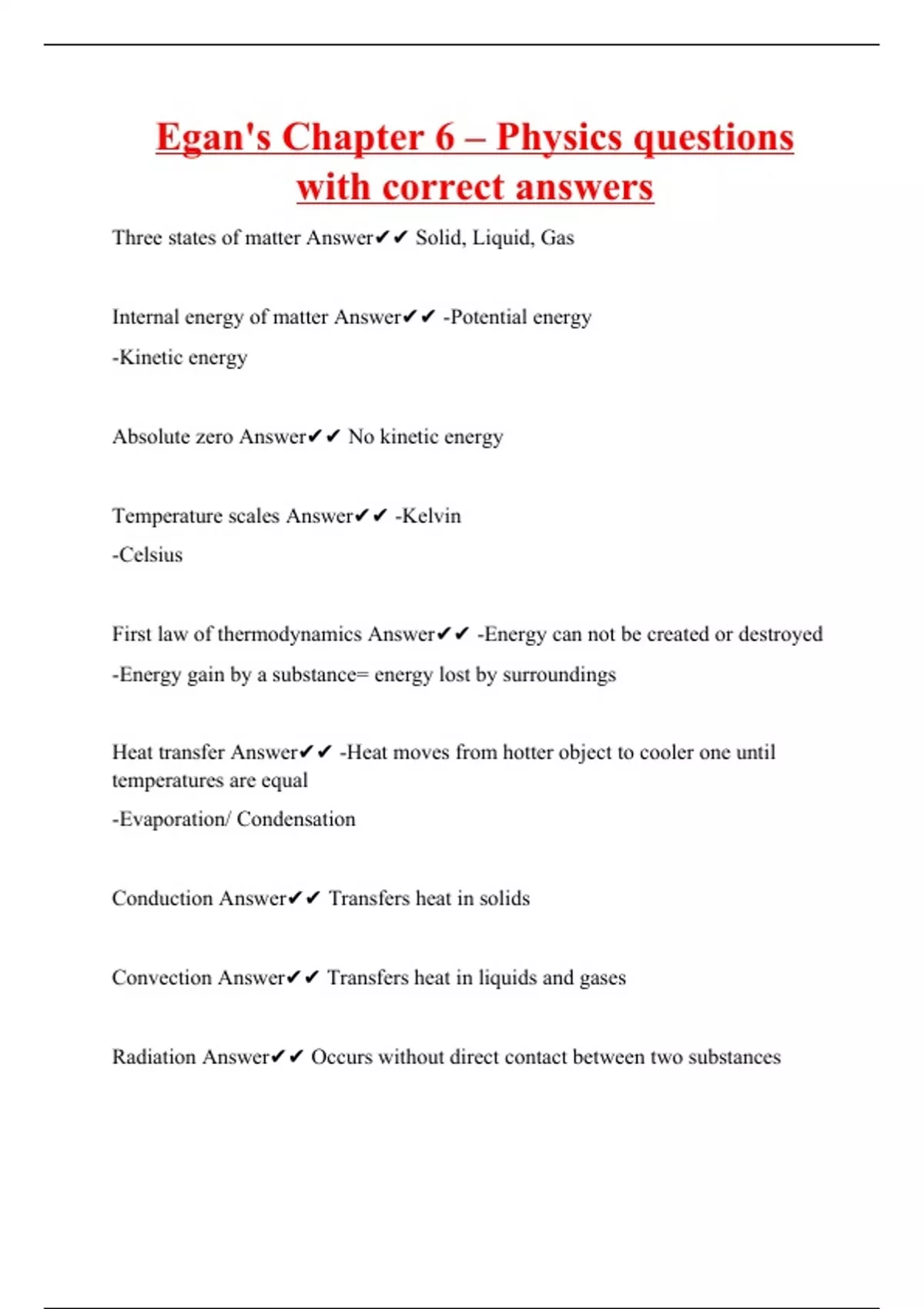 Egan's Chapter 6 – Physics questions with correct answers - Egan\'s Chapter 6 – Physics - Stuvia US