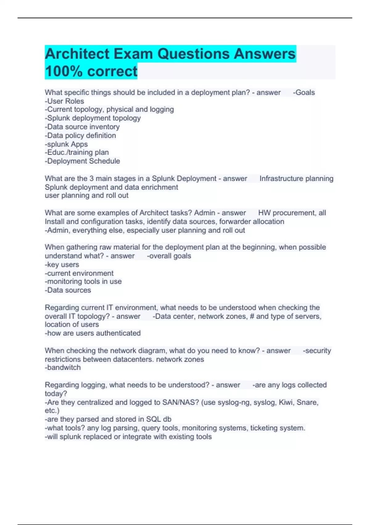 Architect Exam Questions Answers 100 Correct Sophos Stuvia Us