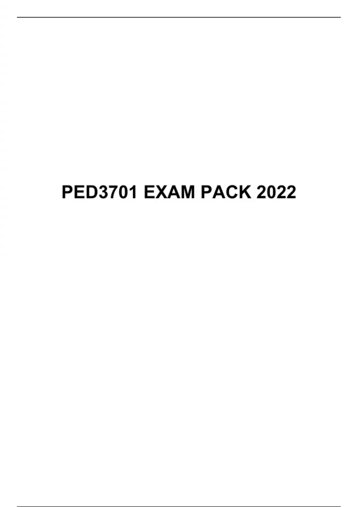PED3701 EXAM PACK 2022, University of South Africa (Unisa) - PED3701 ...