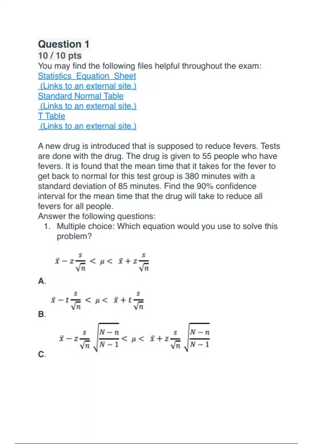 Math 110 Statistics Module 6 Test Exam 100 Correct Answers Portage Learning Portage