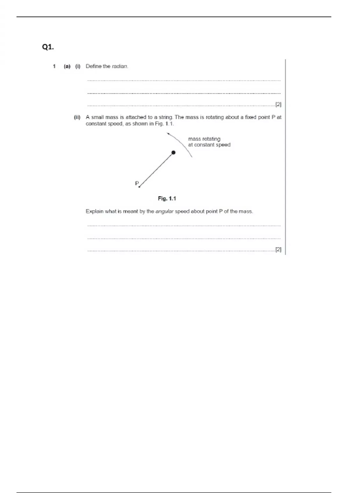 Physics alevel Cambridge Circular Motion Question Paper - Physics ...