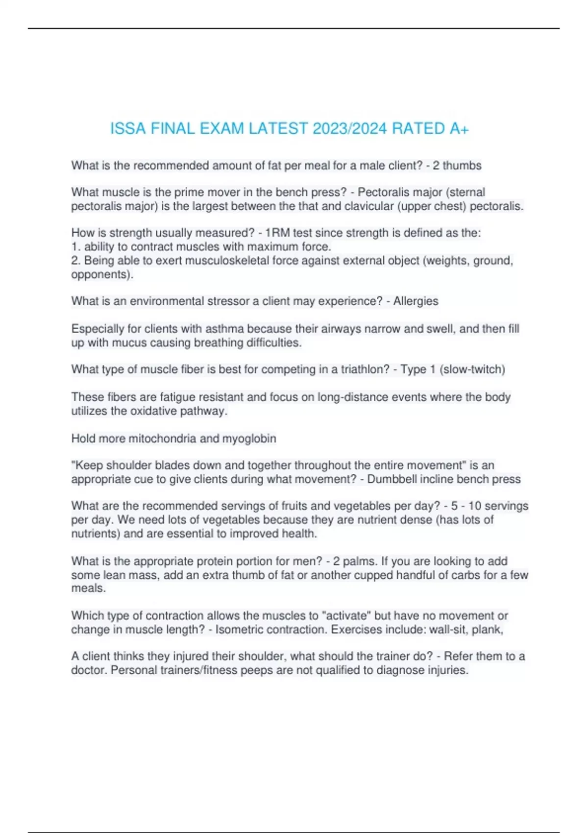 issa final exam latest questions and verified answers - NURS 6521N ...