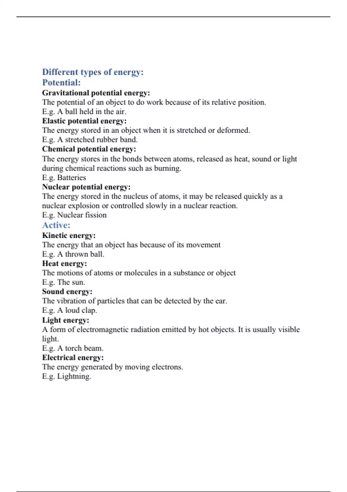 Science summary notes on Energy, Sources of Energy, Magnets ...