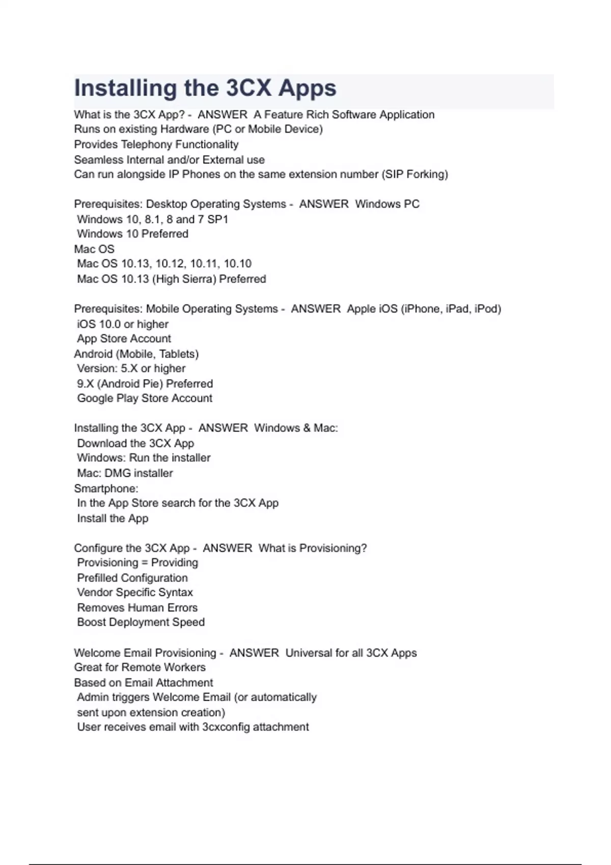 Installing the 3CX Apps |ACTUAL EXAMS WITH COMPLETE SOLUTIONS 2023 - Installing the 3CX Apps ...