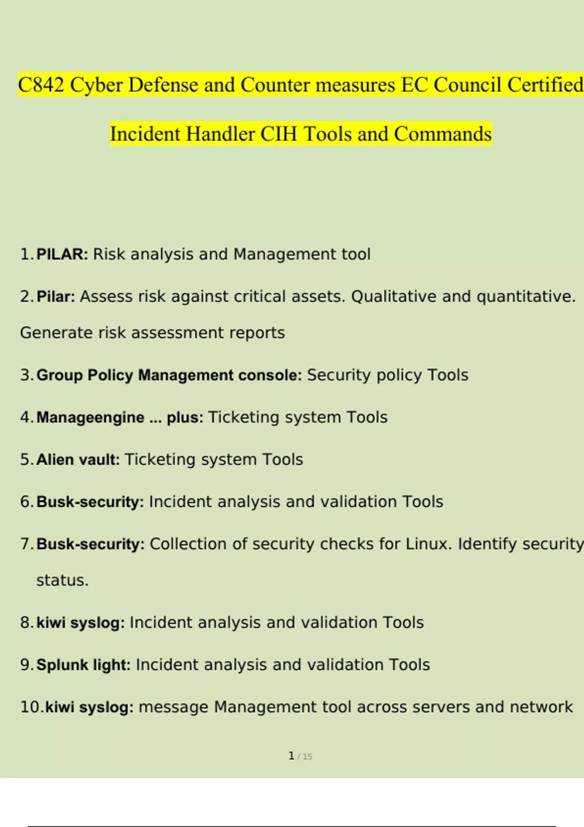 WGU C842 Cyber Defense and Counter Measures EXAM STUDY BUNDLE (COMPLETE PACKAGE)(Verified ...