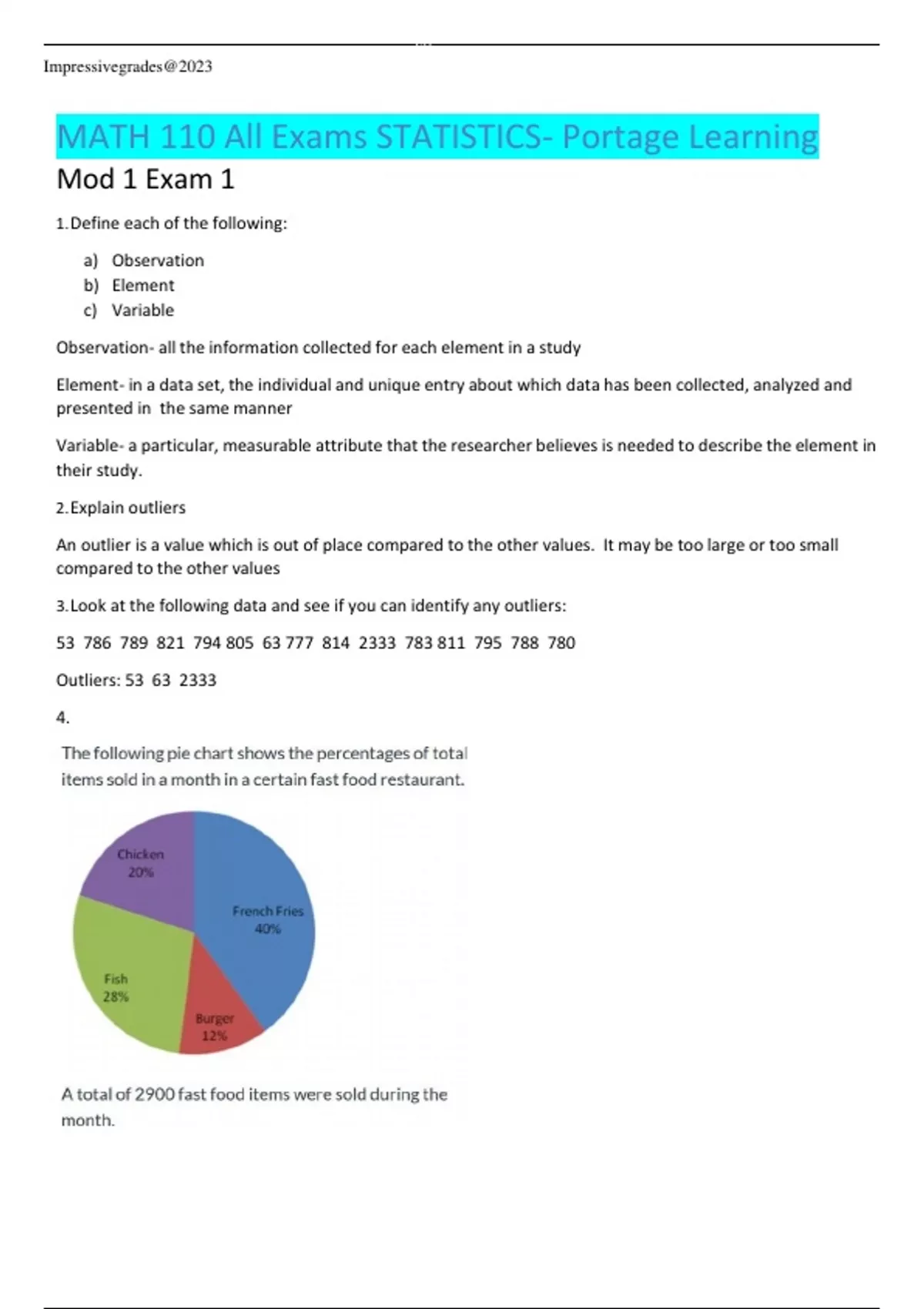 Math 110 Introduction To Statistics Portage Learning All Exam 1 To 10 Intro To Statistics