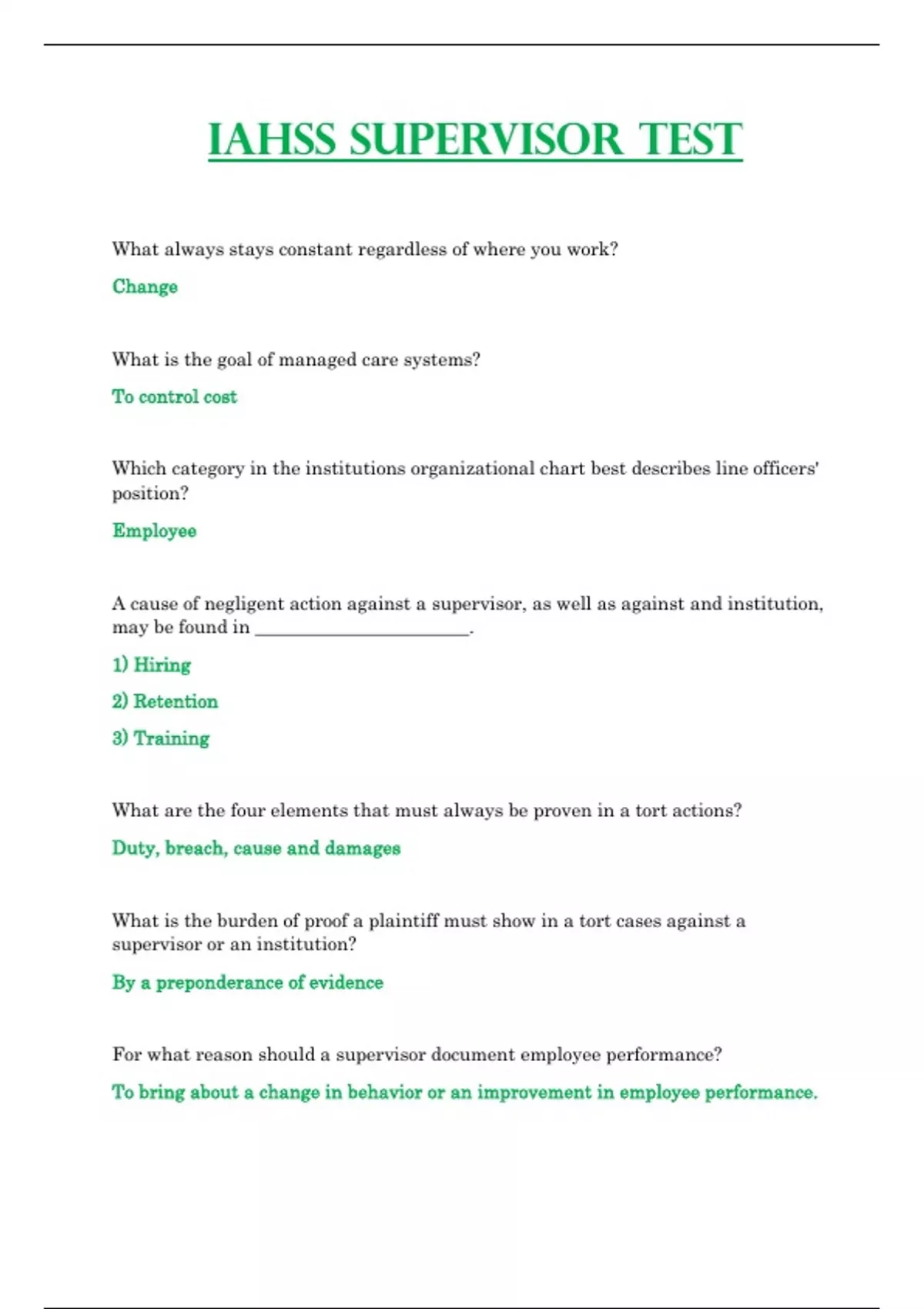 IAHSS Complete Study Guide BUNDLE | Latest 2023 / 2024 | - Stuvia US