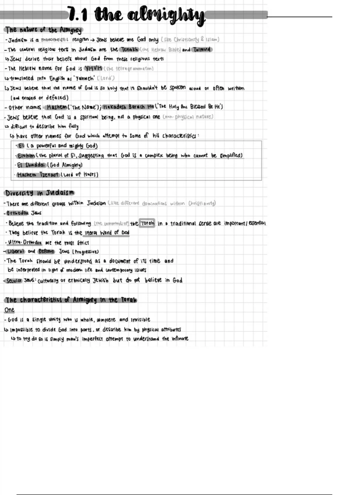Summary Grade 9 Religious Studies Ch7 Judaism - Beliefs and Teachings ...