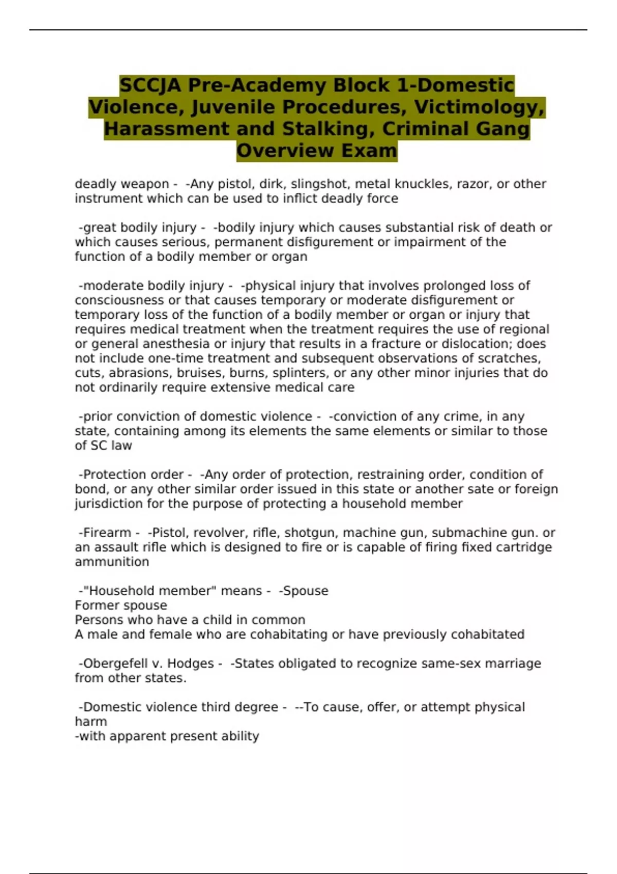 SCCJA Pre-Academy Block 1-Domestic Violence, Juvenile Procedures ...