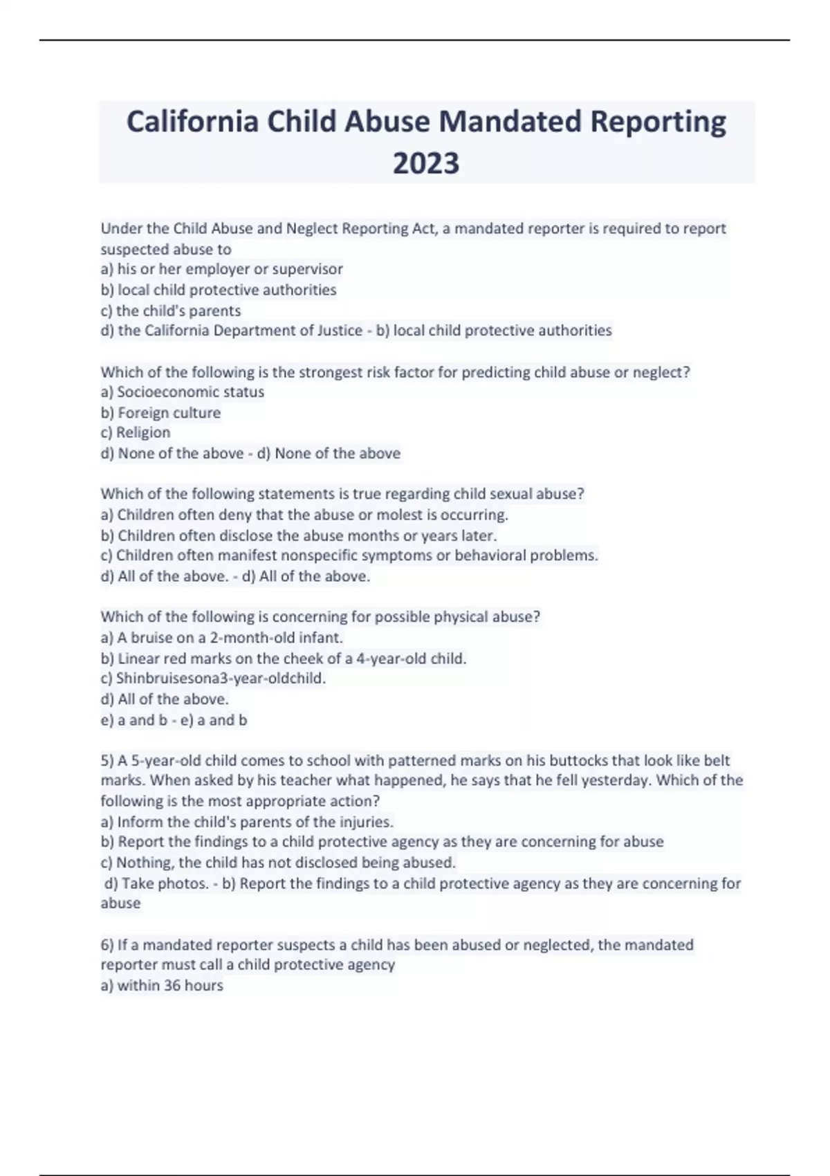 California Child Abuse Mandated Reporting 2023 - California Child Abuse ...